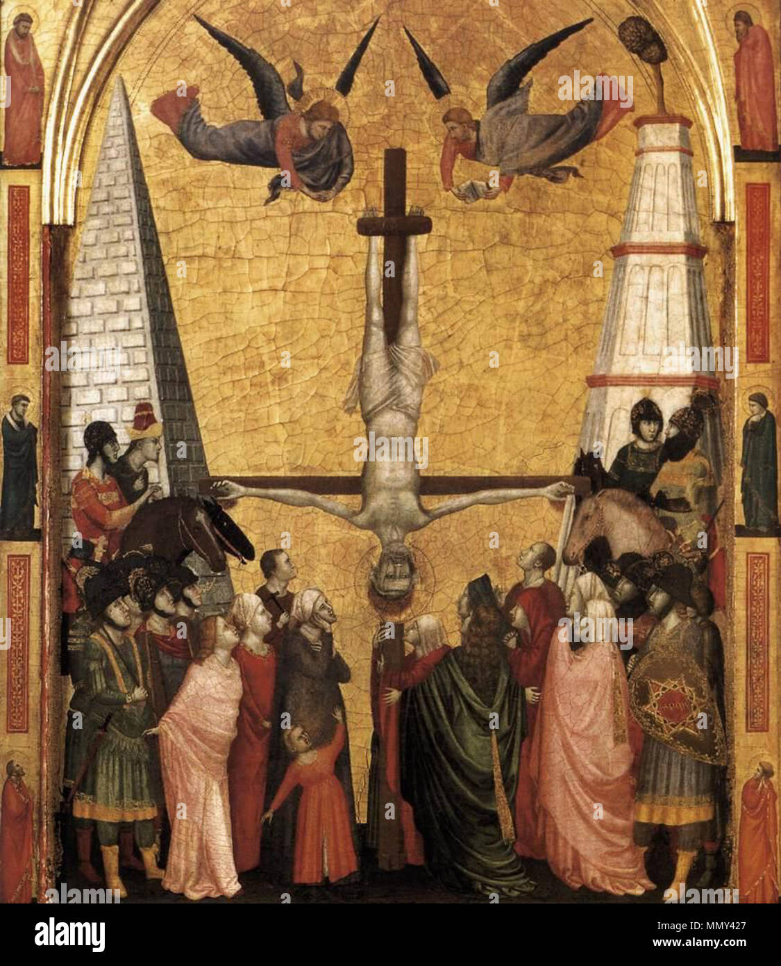 English: The Stefaneschi Triptych: Martyrdom of Peter . circa 1330. Giotto di Bondone - The ...
