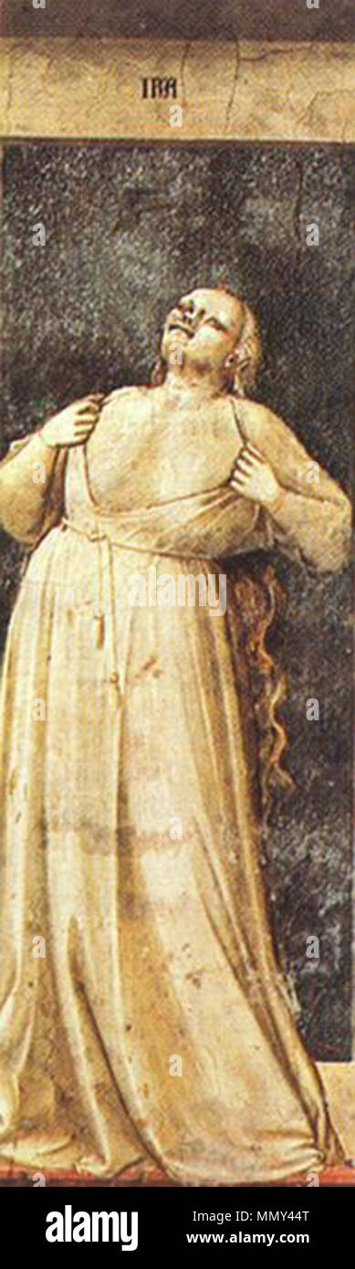 The Seven Vices: Wrath (Ira). 1306. Giotto - Scrovegni - -51- - Wrath ...