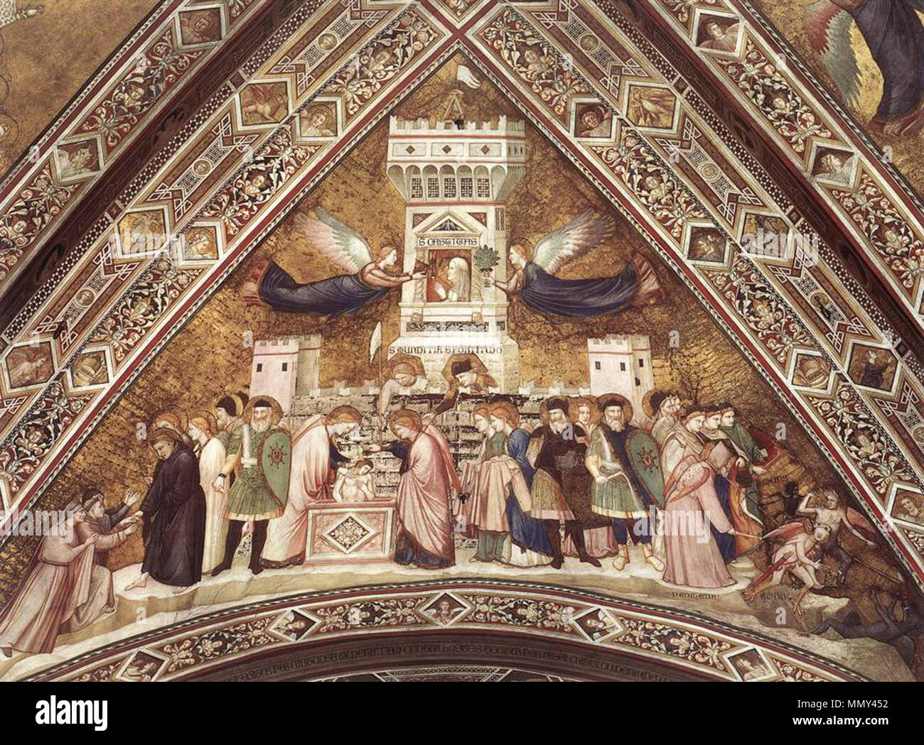 English: Franciscan Allegories: Allegory of Chastity . circa 1330 ...