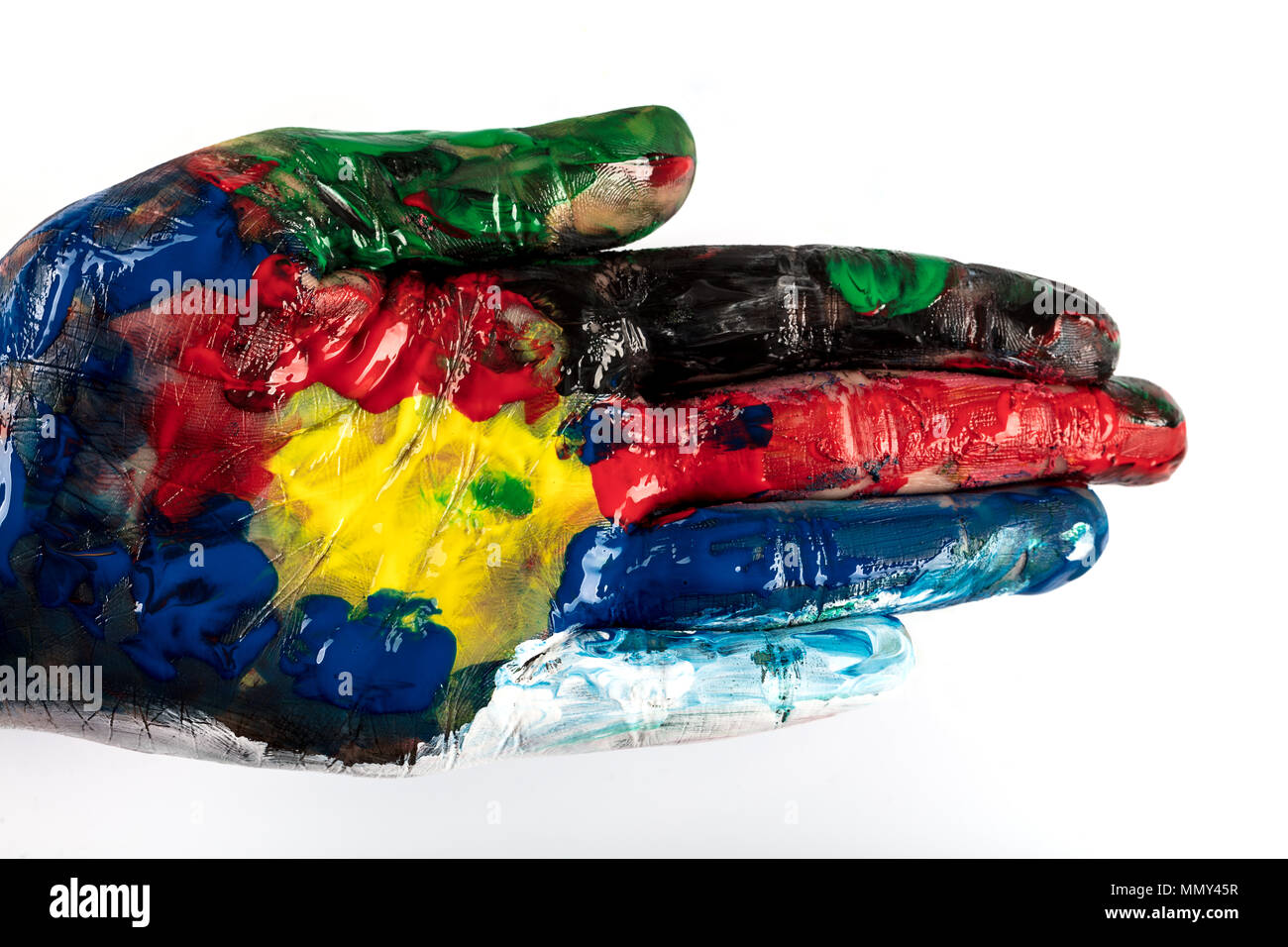 Painted hands in different positions Stock Photo - Alamy
