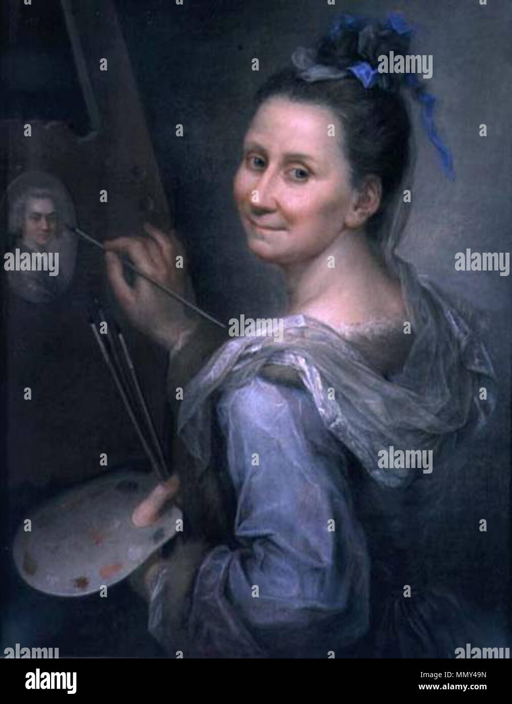 Self-portrait. 1720. Giovanna Fratellini (autoportrait Stock Photo - Alamy