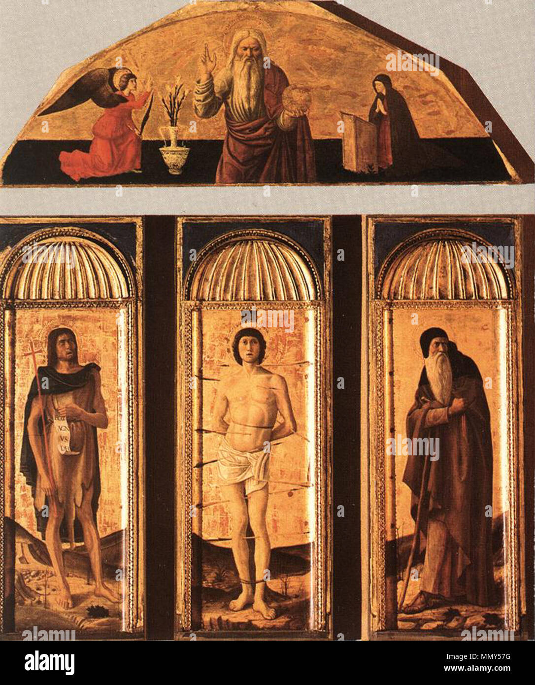 . Annunciation Triptych of Saint Sebastian. between 1460 and 1464. Giovanni Bellini - Tryptych ...