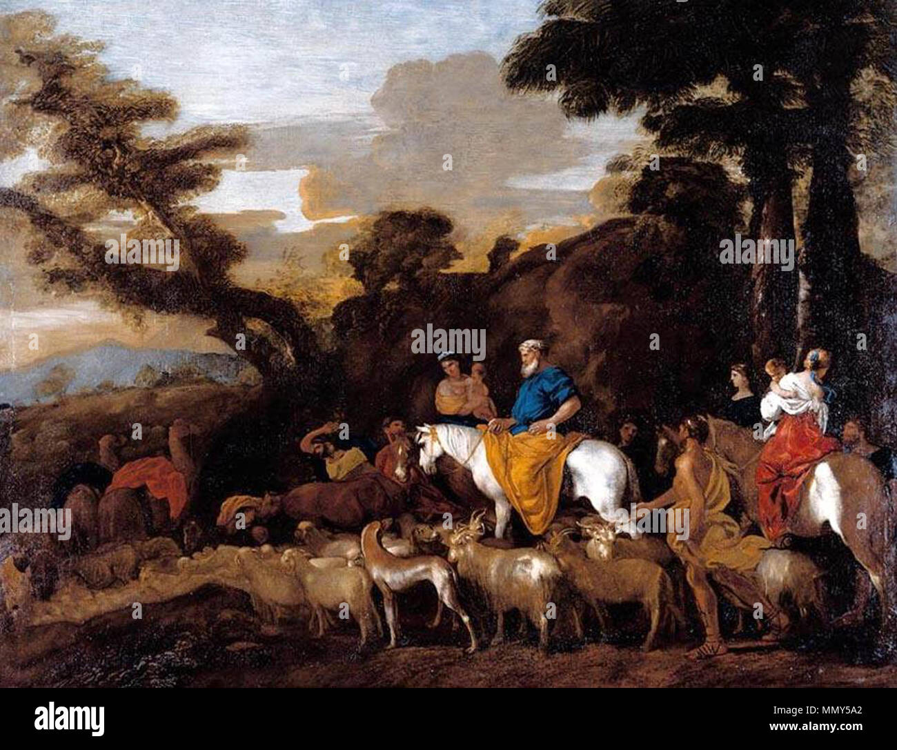 Jacob Leading the Flocks of Laban. circa 1632. Giovanni Benedetto ...