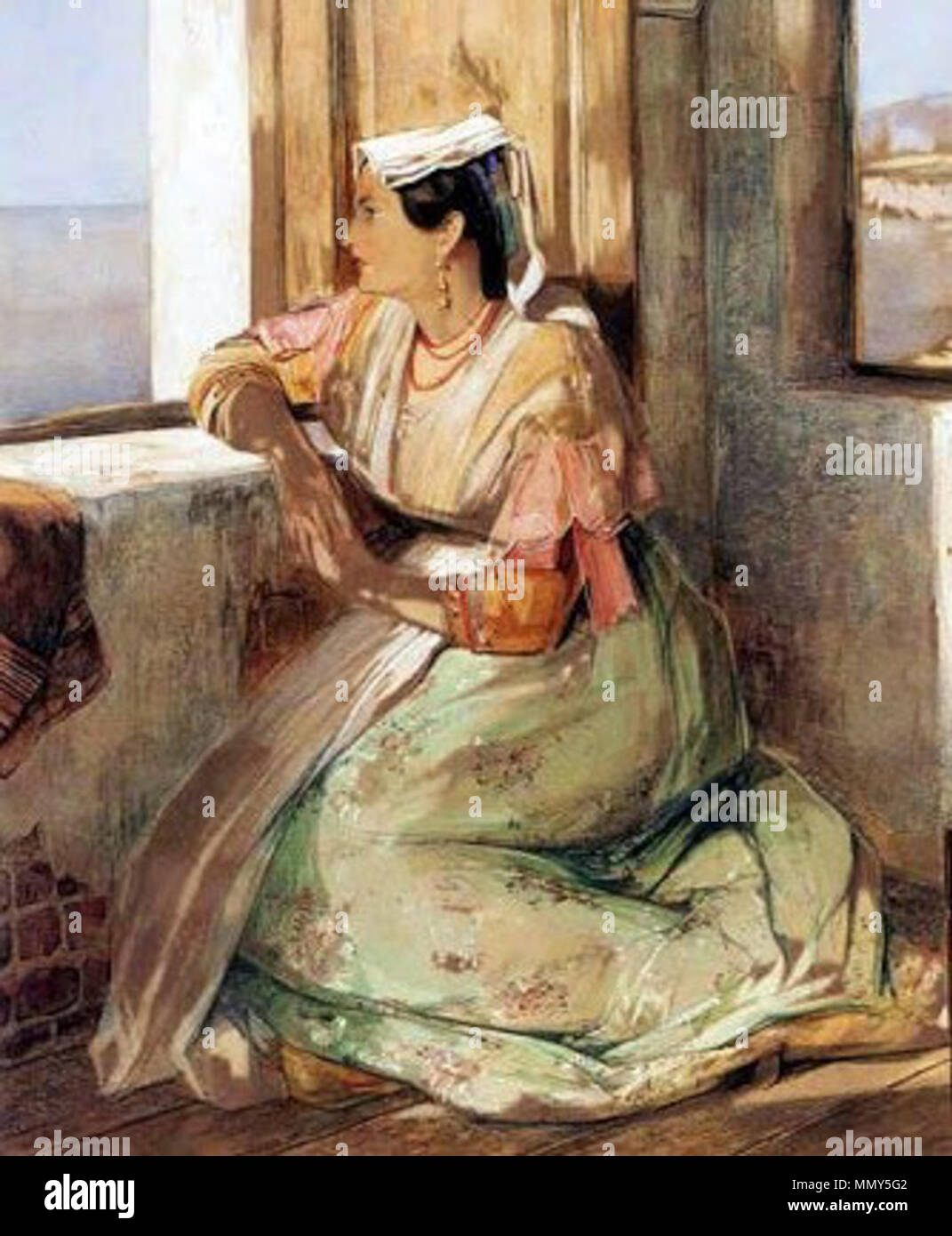 . English: John Frederick Lewis (British Painter, 1804-1876) A Lady ...