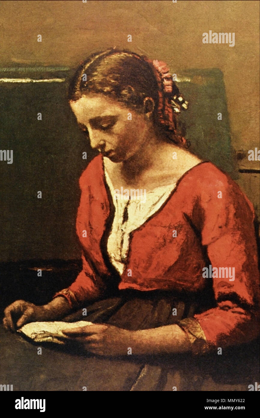 Girl Reading - Jean Baptiste Camille Corot Stock Photo - Alamy