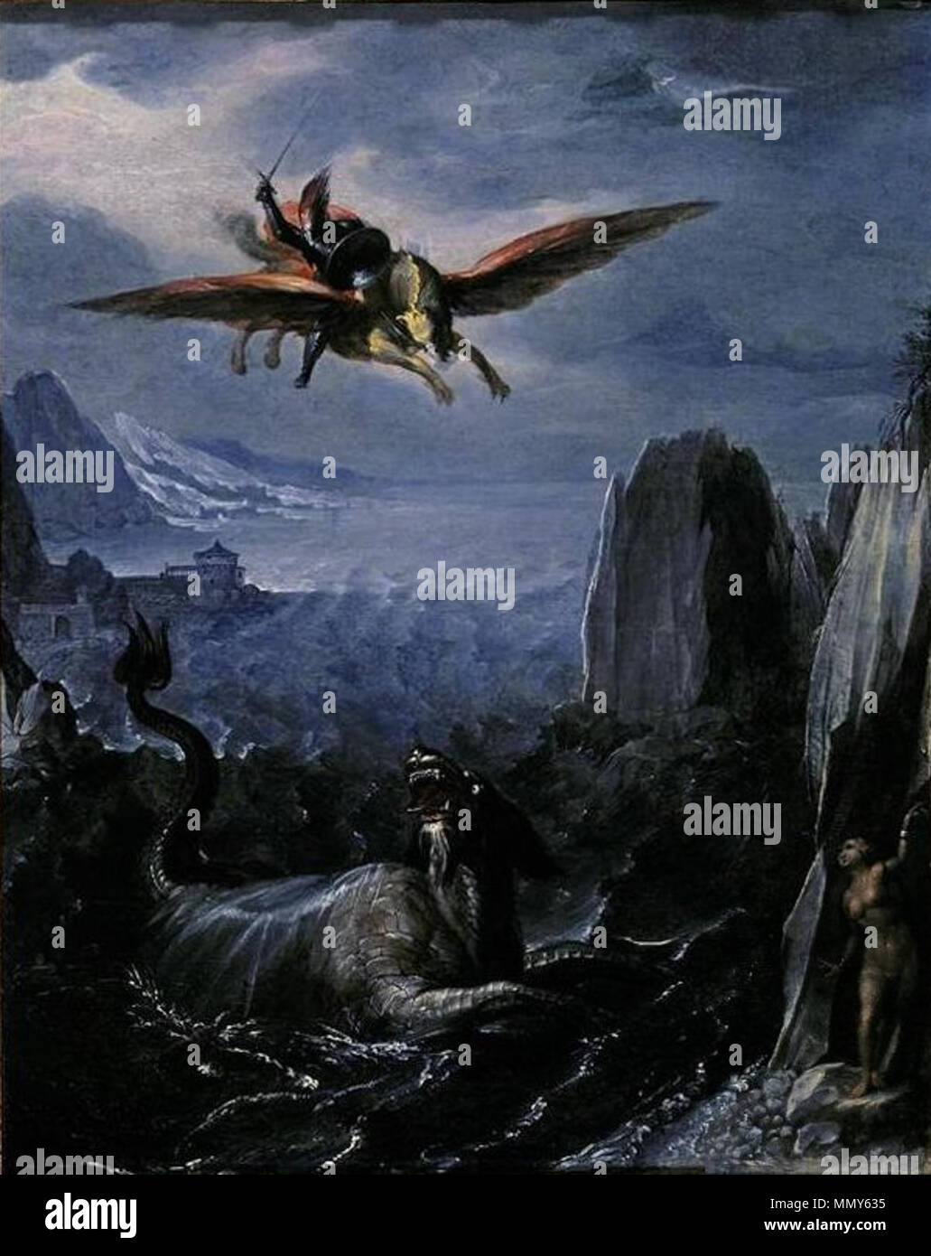 Italian: Ruggiero salva Angelica Ruggiero Saving Angelica. 16th century ...