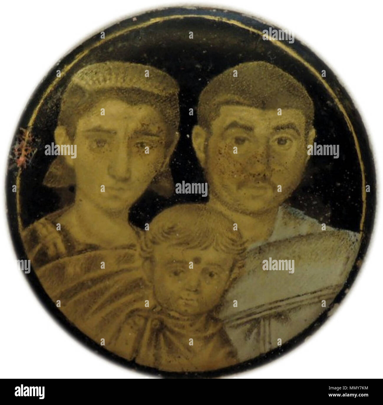 . English: Gold-glass family portrait (Vatican Library) . 3rd or 4th ...
