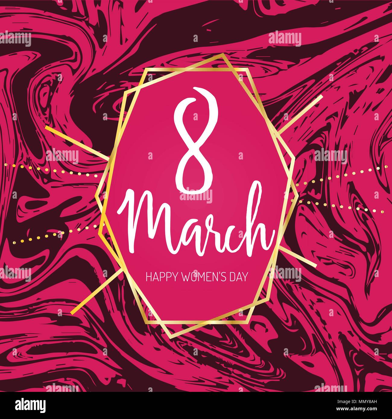 March 8 Happy women's day geometric shapes lettering greeting card ...