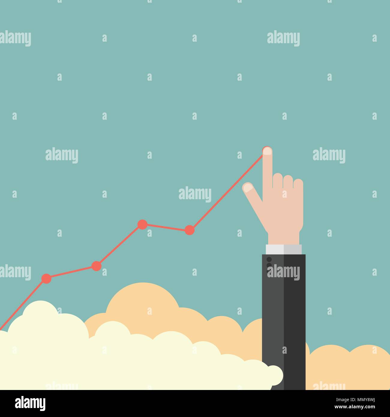 Minimalist stile. vector business finance. Profit concept, growing ...