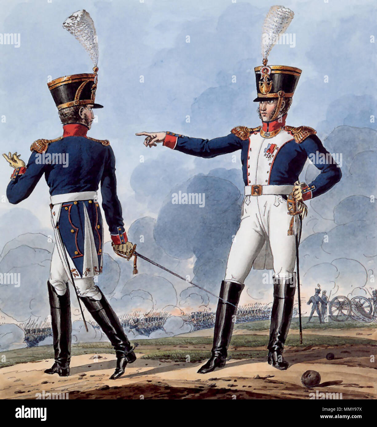 Grande Armée - Line Infantry - Chef de Bataillon & Colonel Stock Photo ...