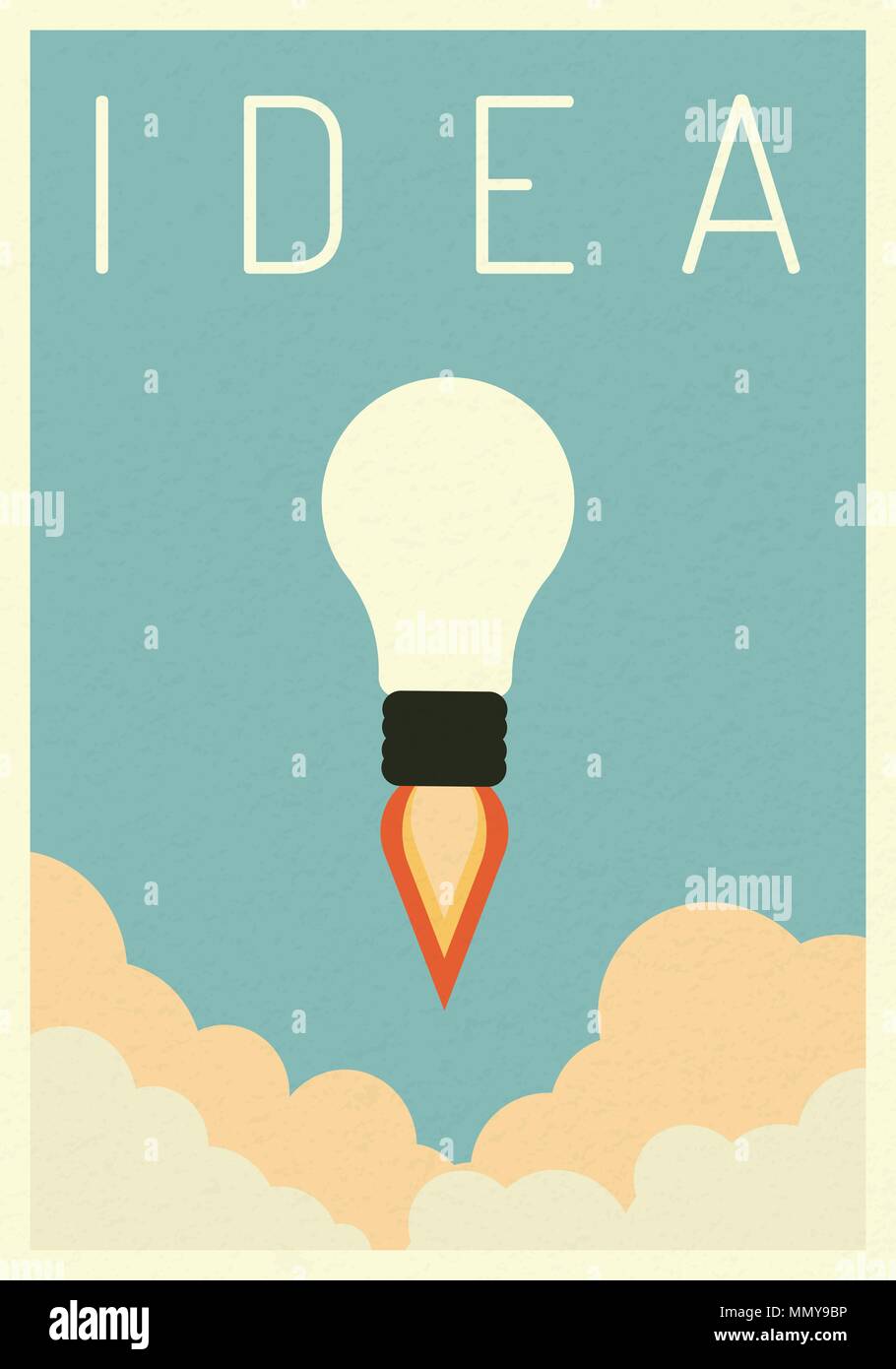 Think Successful vision idea concept with icon of light bulb with jet ...