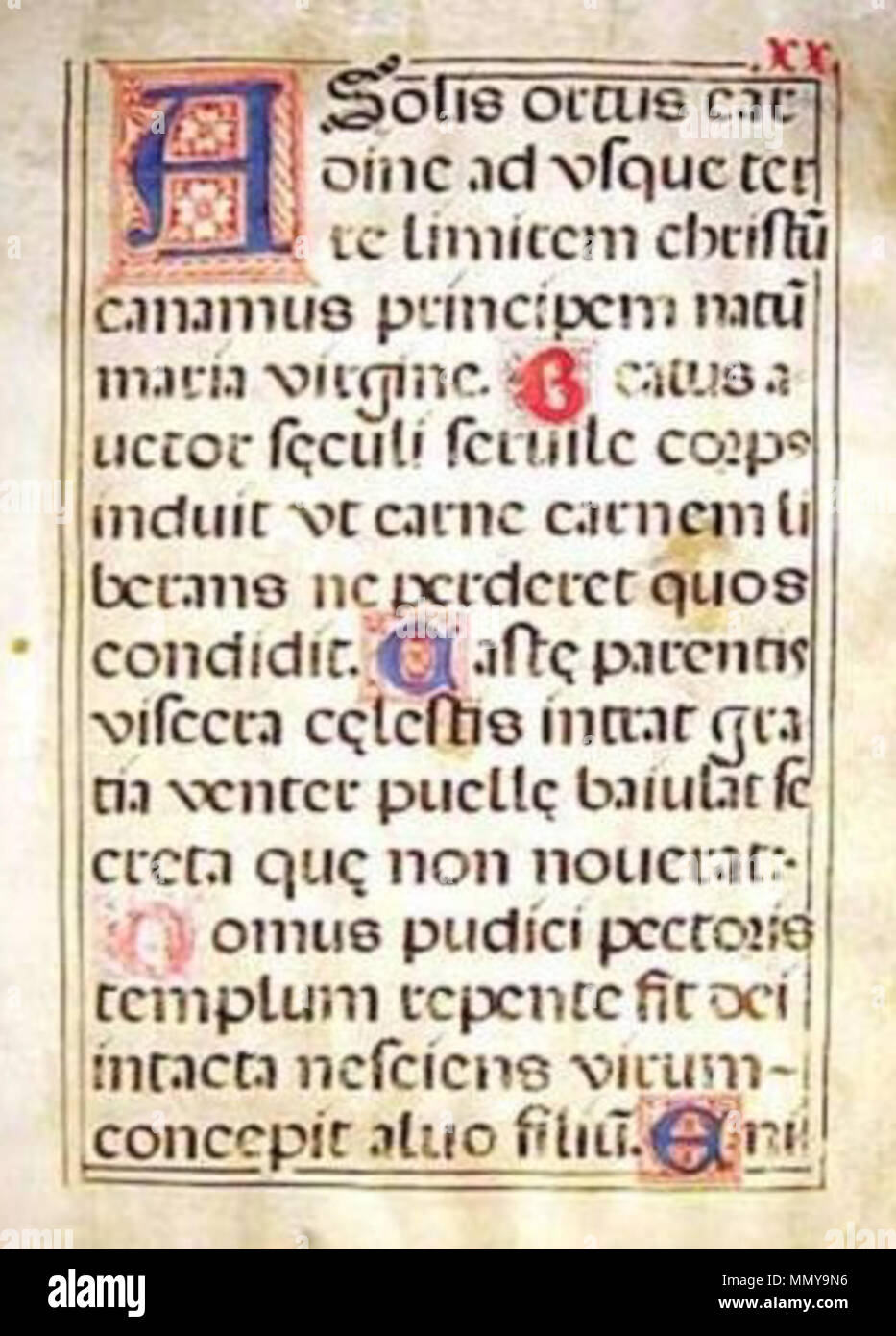 . English: A solis ortus cardine, medieval illuminated manuscript ...