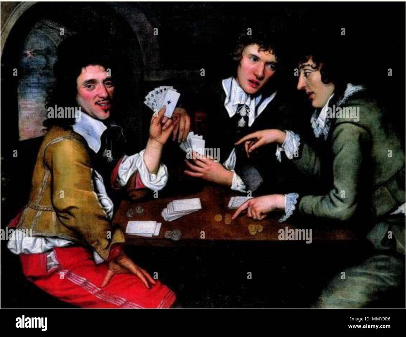Gregorius Oosterlinck - Card players Stock Photo - Alamy