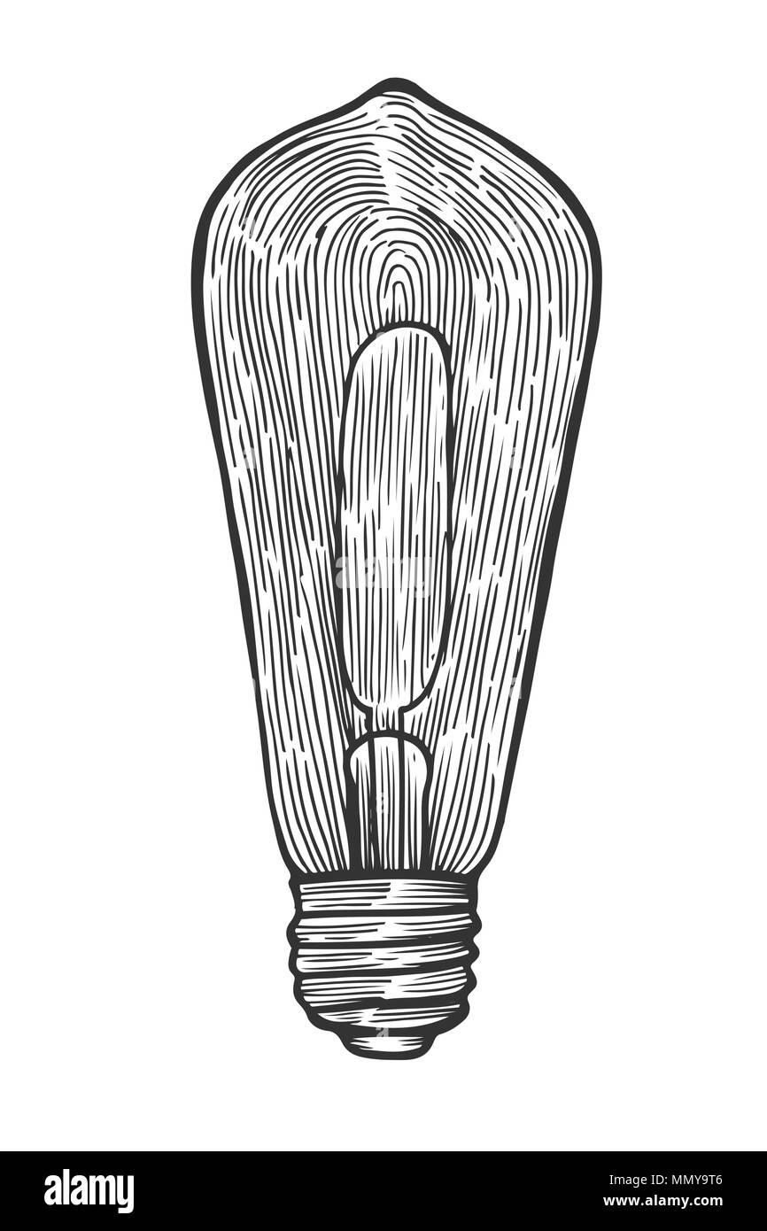Electric light bulb -Vintage engraved illustration Stock Vector Image ...