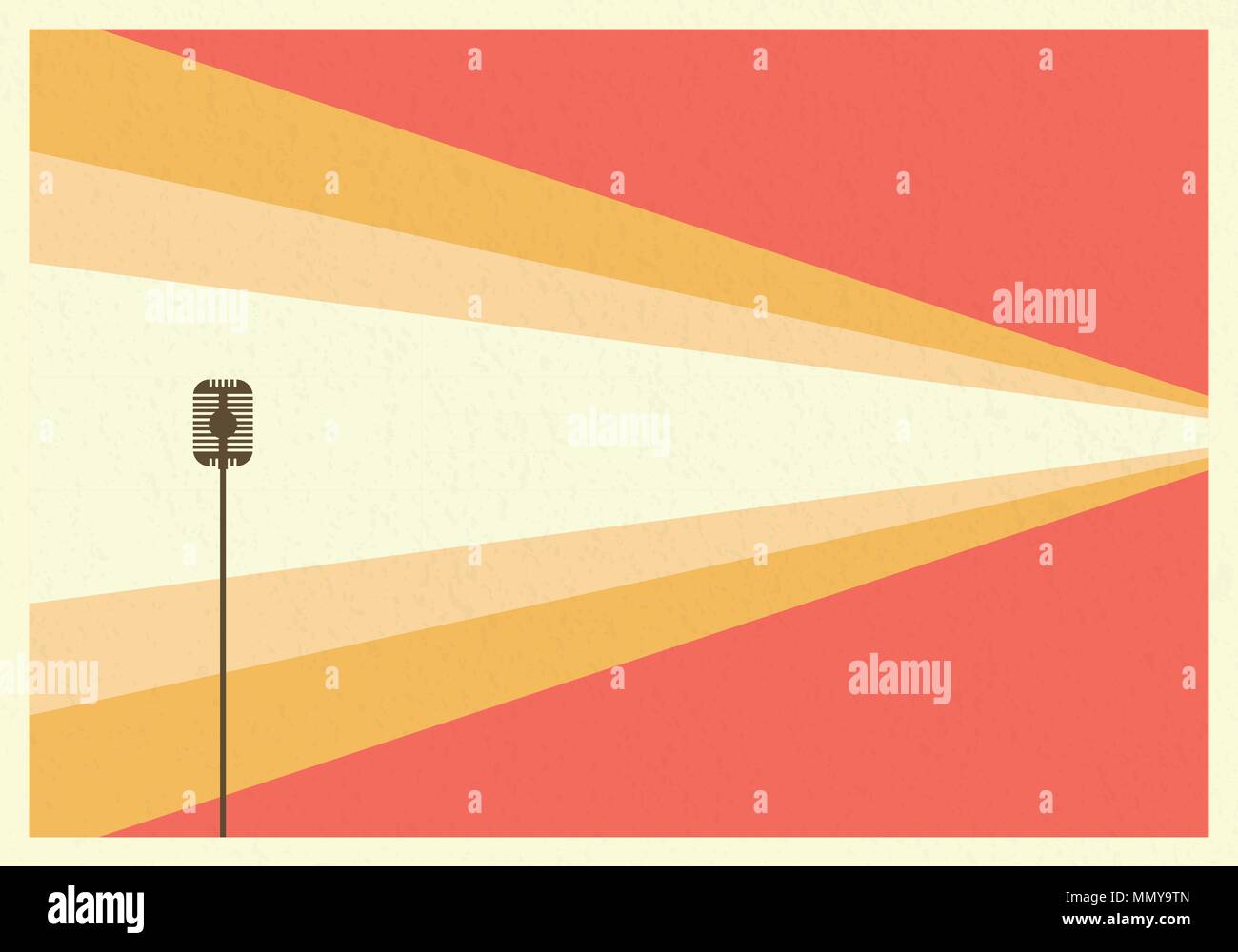 Old Vintage microphone background. Minimalist retro poster Stock Vector ...