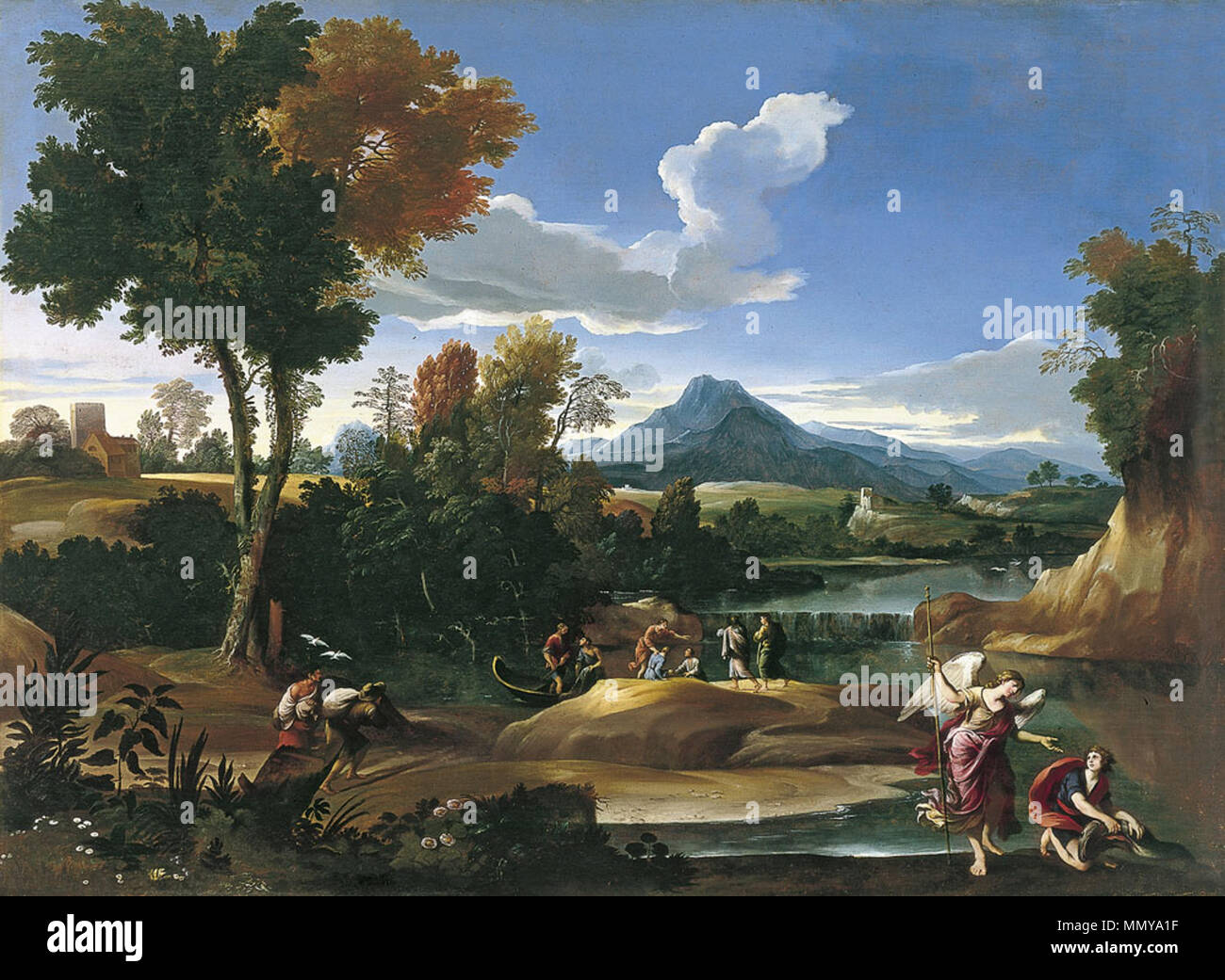 Landscape with Tobias and the Angel. circa 1650. Grimaldi-paisaje con ...