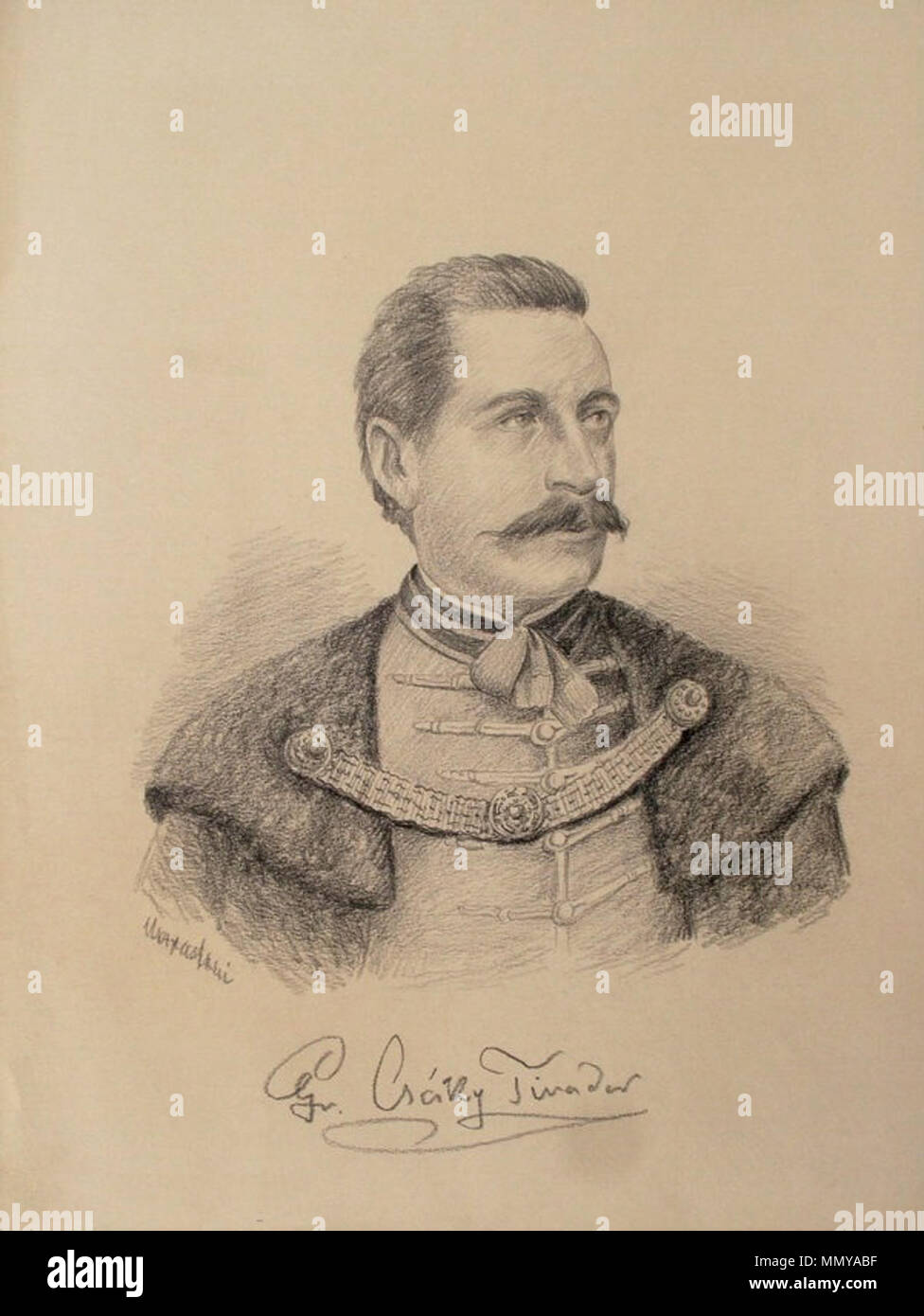 Gróf Csáky Tivadar - Marastoni József rajza Stock Photo - Alamy