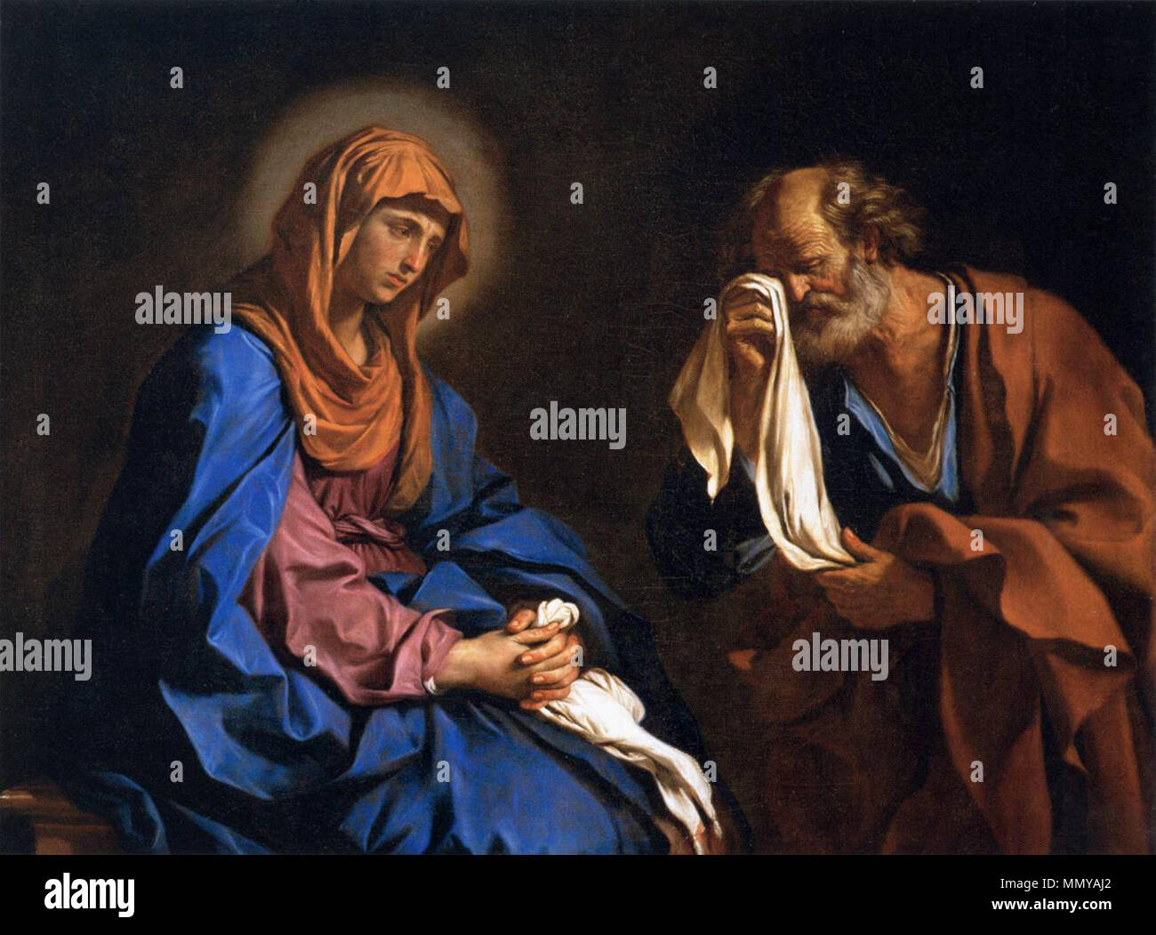 St Peter Weeping before the Virgin. 1647. Guercino - St Peter Weeping ...