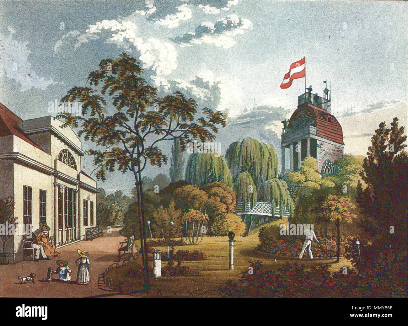 . Deutsch: Die Rosenbaum'sche Gartenanlage. Das Blatt entstammt einer ...