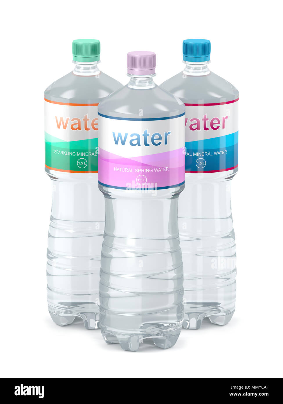 Different types of bottled water, 3D illustration Stock Photo - Alamy Different types of bottled water, 3D illustration Stock Photo - Alamy