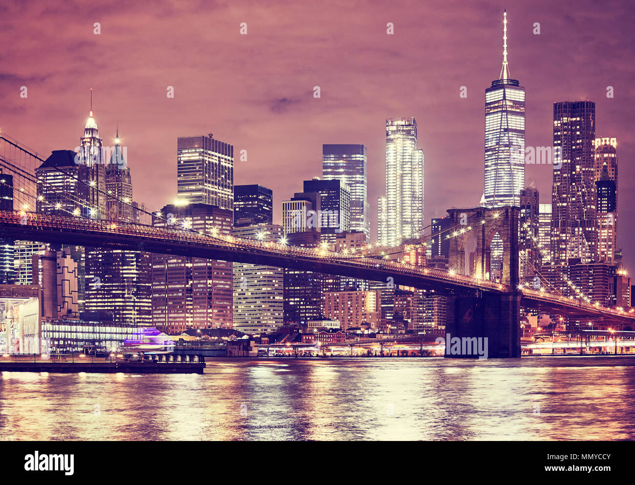 Manhattan nyc brooklyn skyline usa hi-res stock photography and images ...