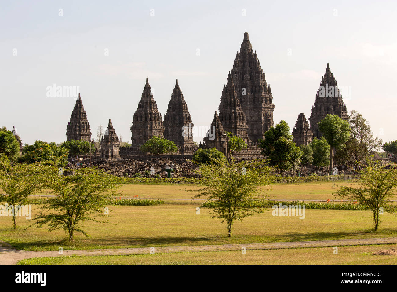 prambanan religious temple view in Java island, Indonesia Stock Photo ...