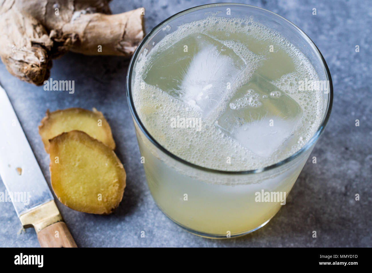 Organic Ginger Ale Soda (Tonic) in Glass Ready to Drink. Beverage ...