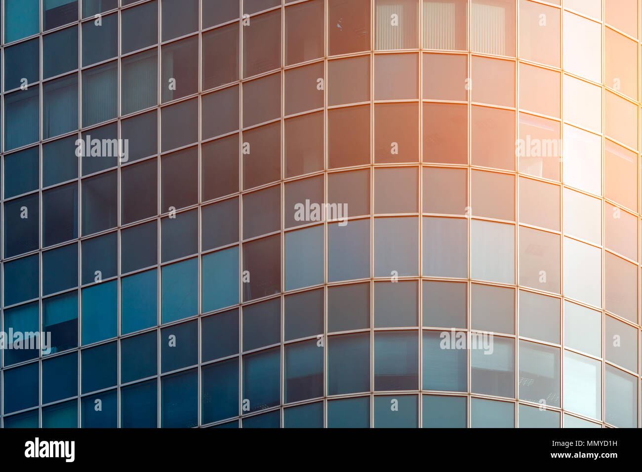 close-up of the facade of a modern multi-storey high-rise building of ...