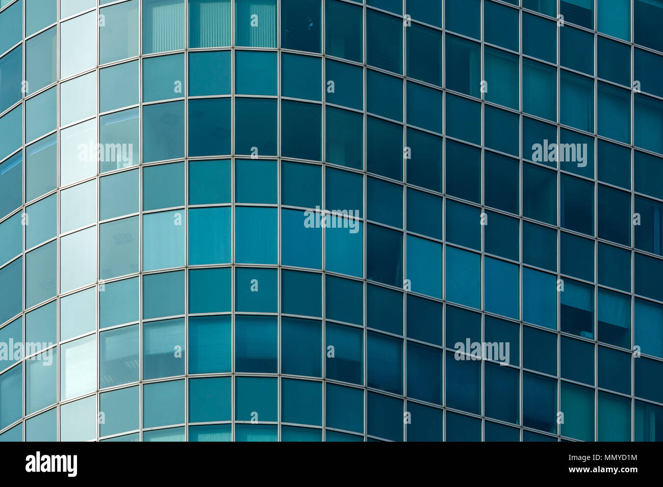 close-up of the facade of a modern multi-storey high-rise building of ...