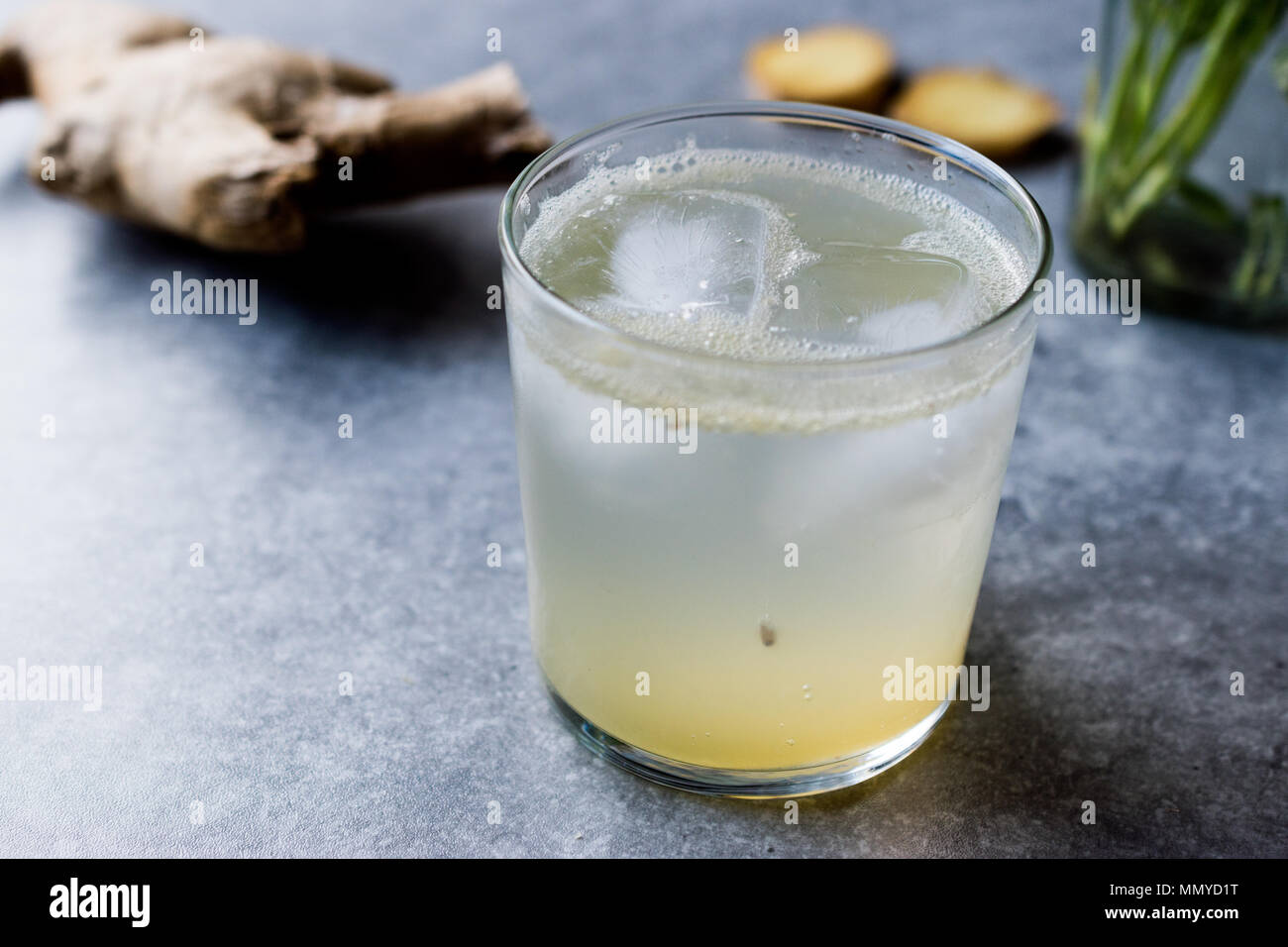 Organic Ginger Ale Soda (Tonic) in Glass Ready to Drink. Beverage ...