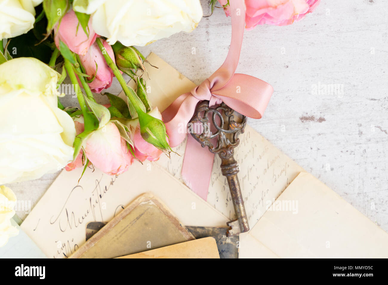 antique mail and key Stock Photo - Alamy