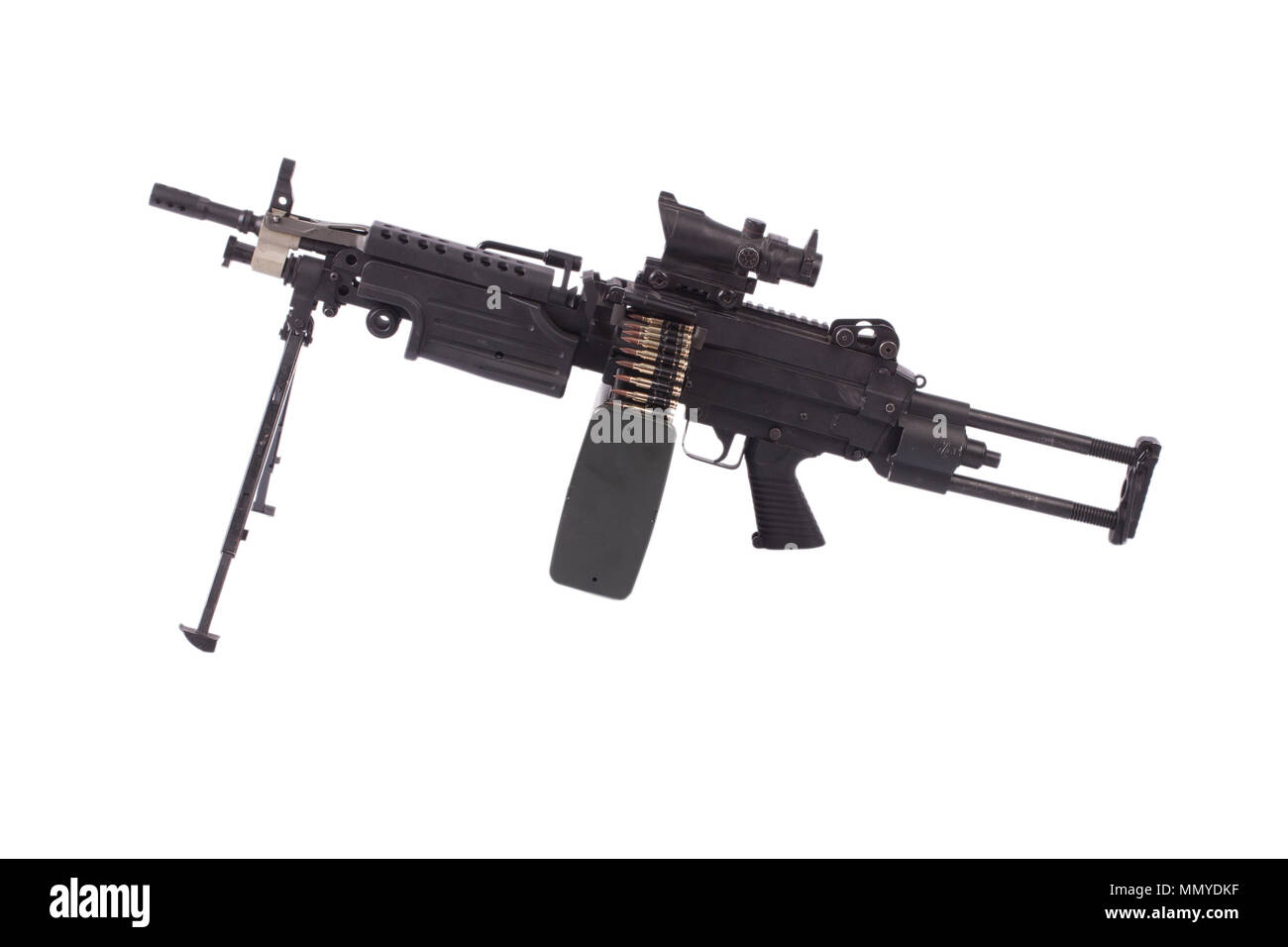 modern M249 us army machine gun isolated on white Stock Photo - Alamy
