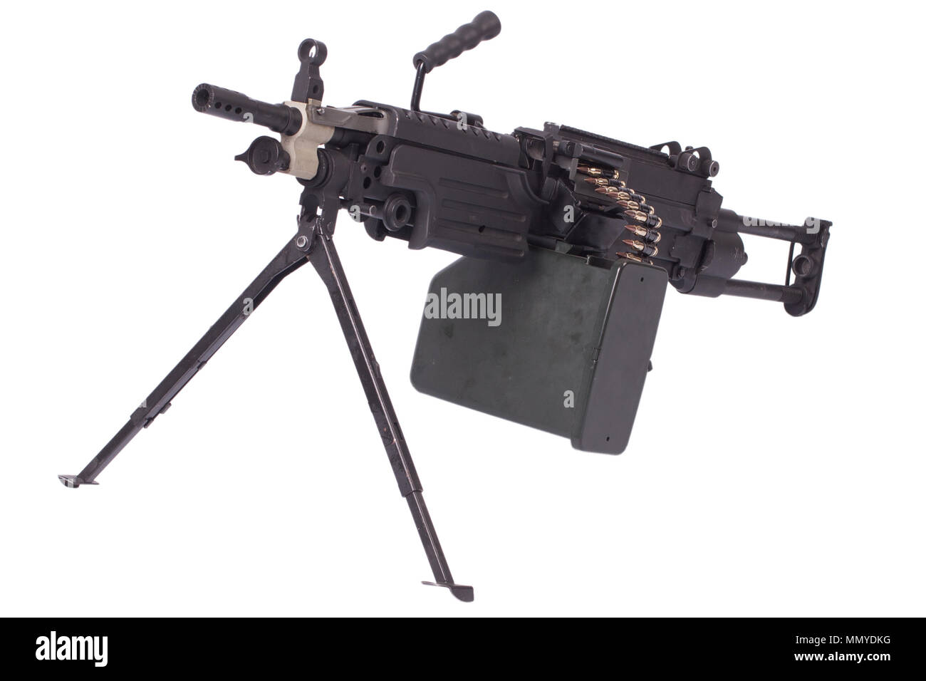 modern M249 us army machine gun isolated on white Stock Photo - Alamy