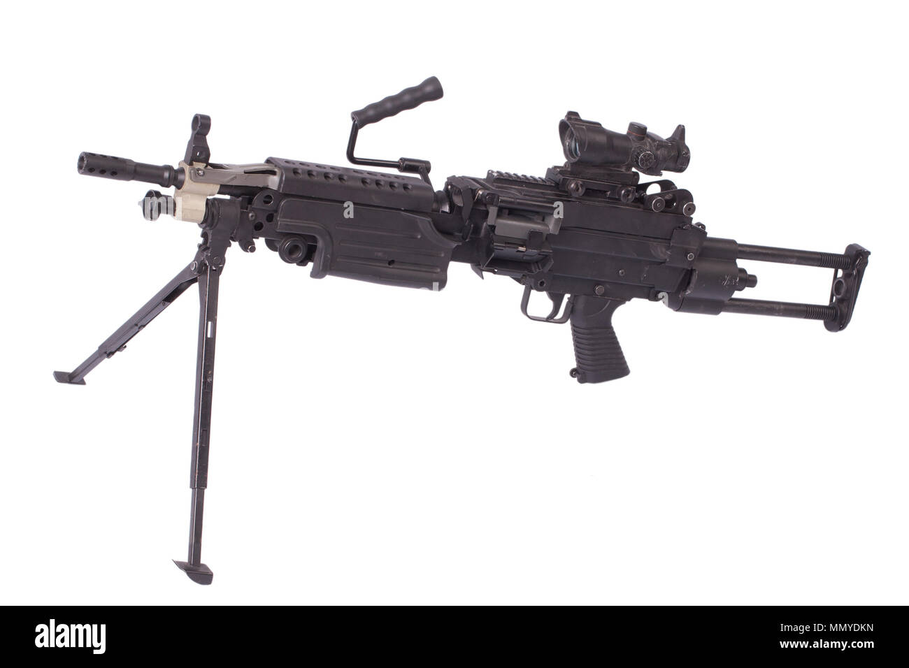 modern M249 us army machine gun isolated on white Stock Photo - Alamy