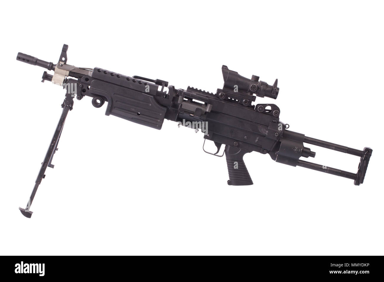 modern M249 us army machine gun isolated on white Stock Photo - Alamy