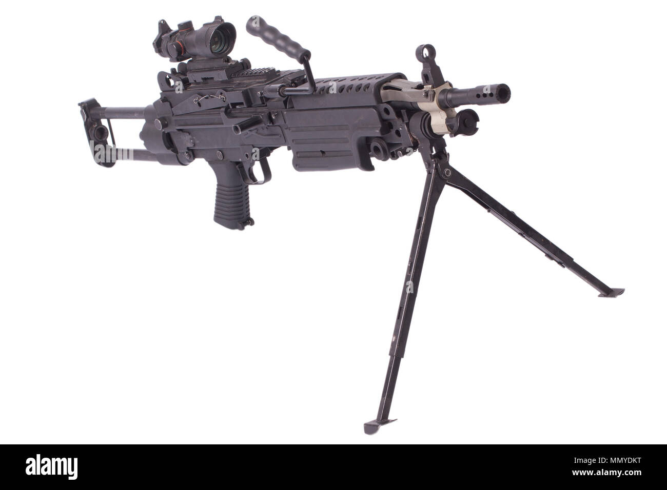 modern M249 us army machine gun isolated on white Stock Photo - Alamy