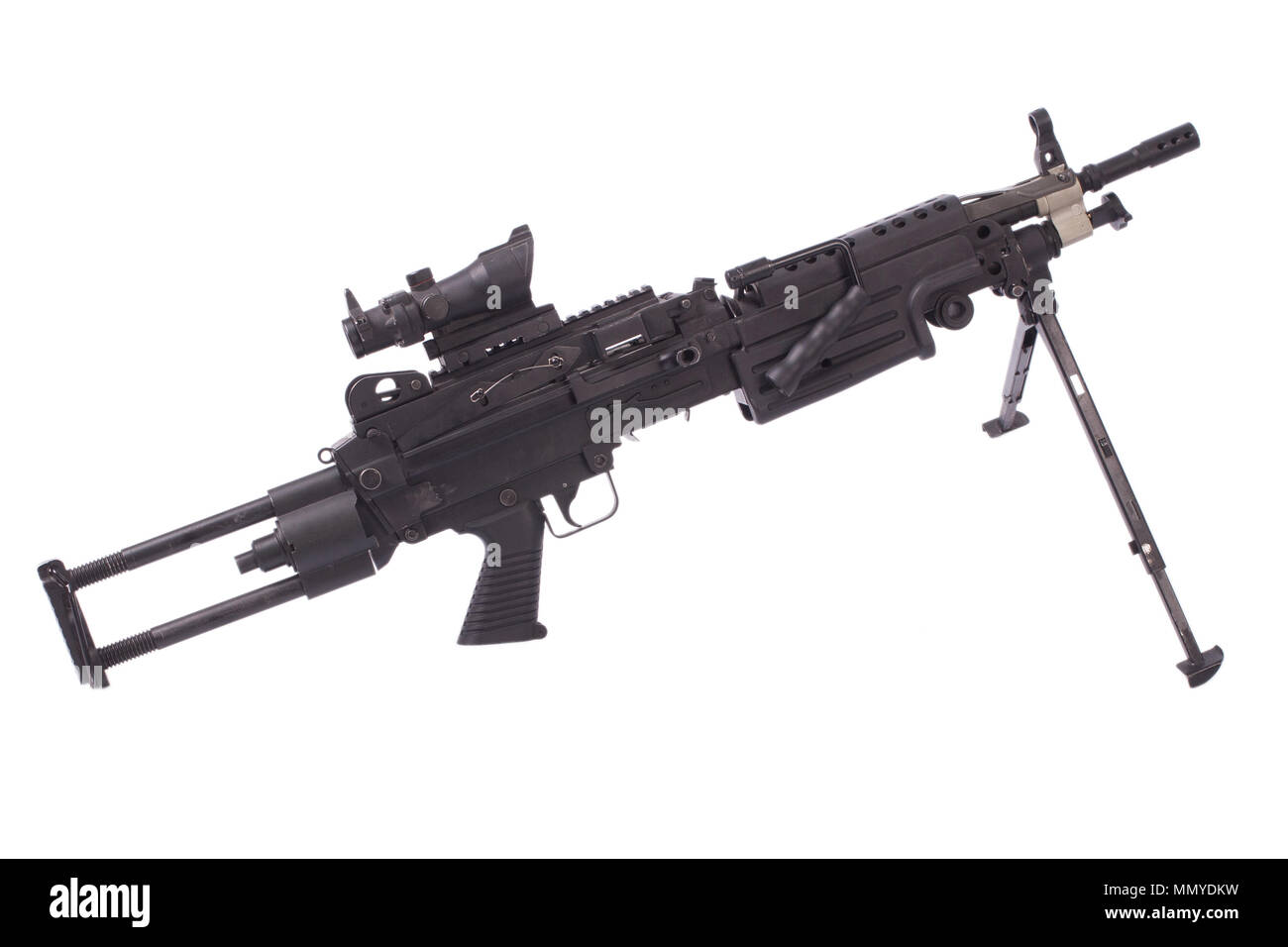modern M249 us army machine gun isolated on white Stock Photo - Alamy