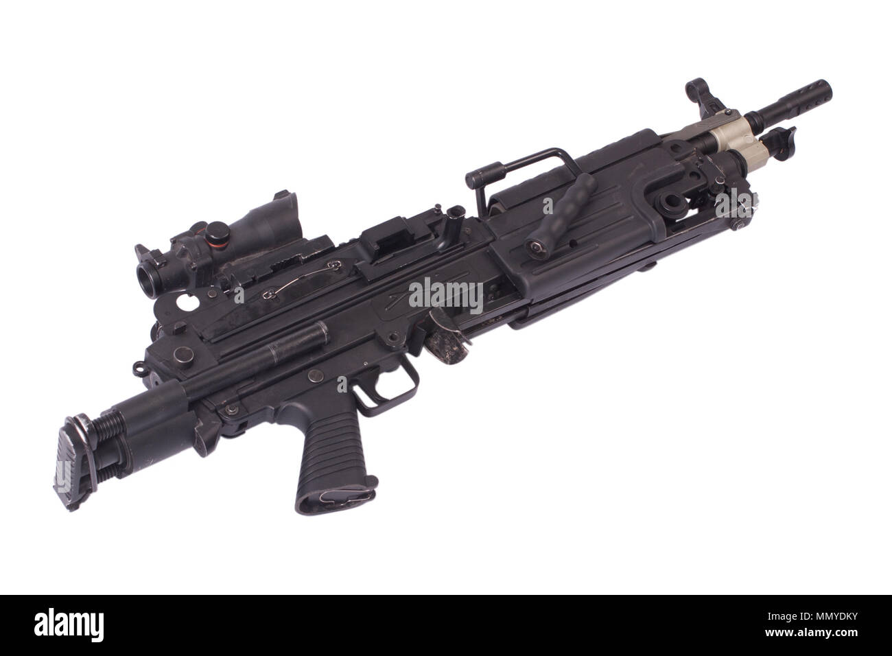modern M249 us army machine gun isolated on white Stock Photo - Alamy