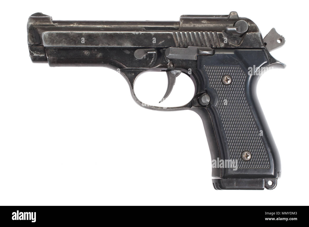 Beretta hand gun isolated on white background Stock Photo - Alamy