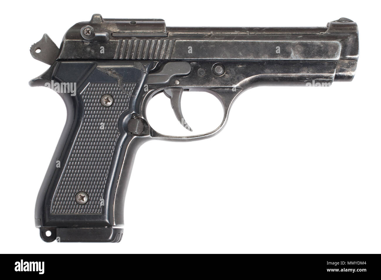 Beretta hand gun isolated on white background Stock Photo - Alamy