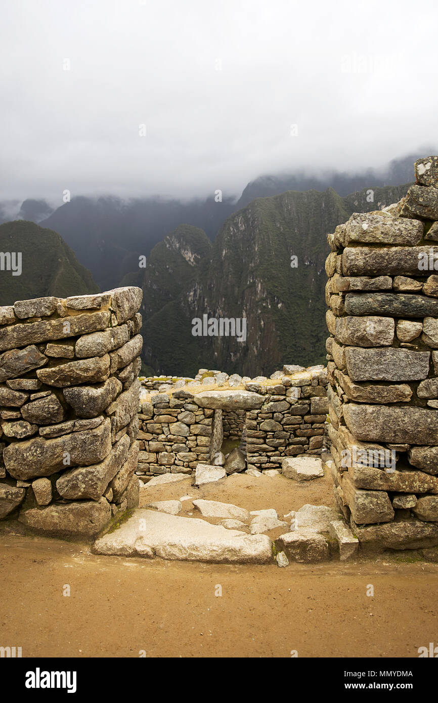 Detail of the Machu Picchu Inca citadel in Peru Stock Photo - Alamy
