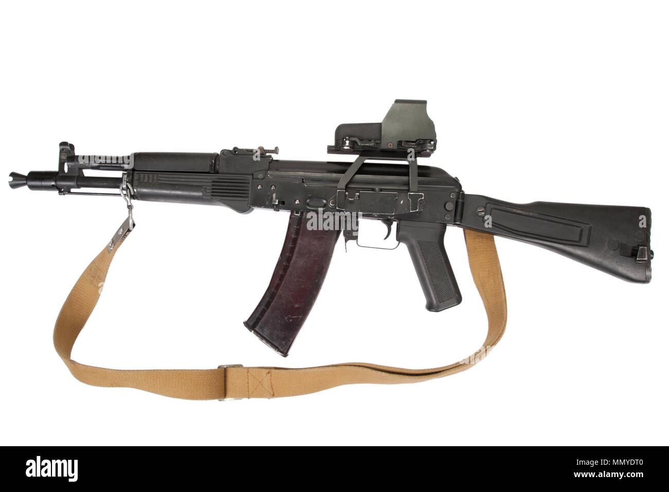 modern kalashnikov assault rifle on white Stock Photo - Alamy