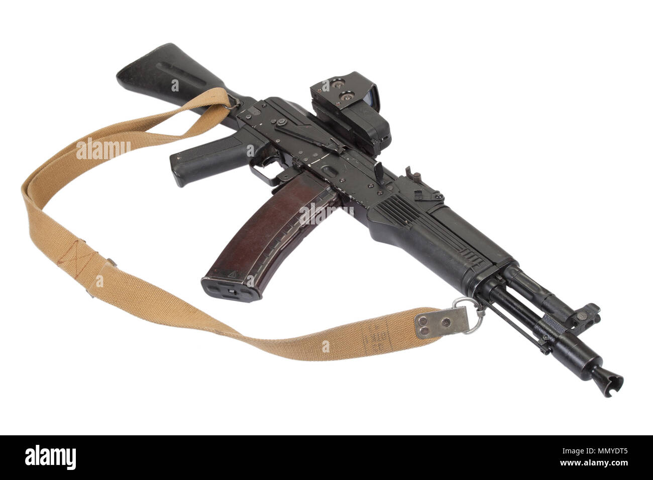 modern kalashnikov assault rifle on white Stock Photo - Alamy