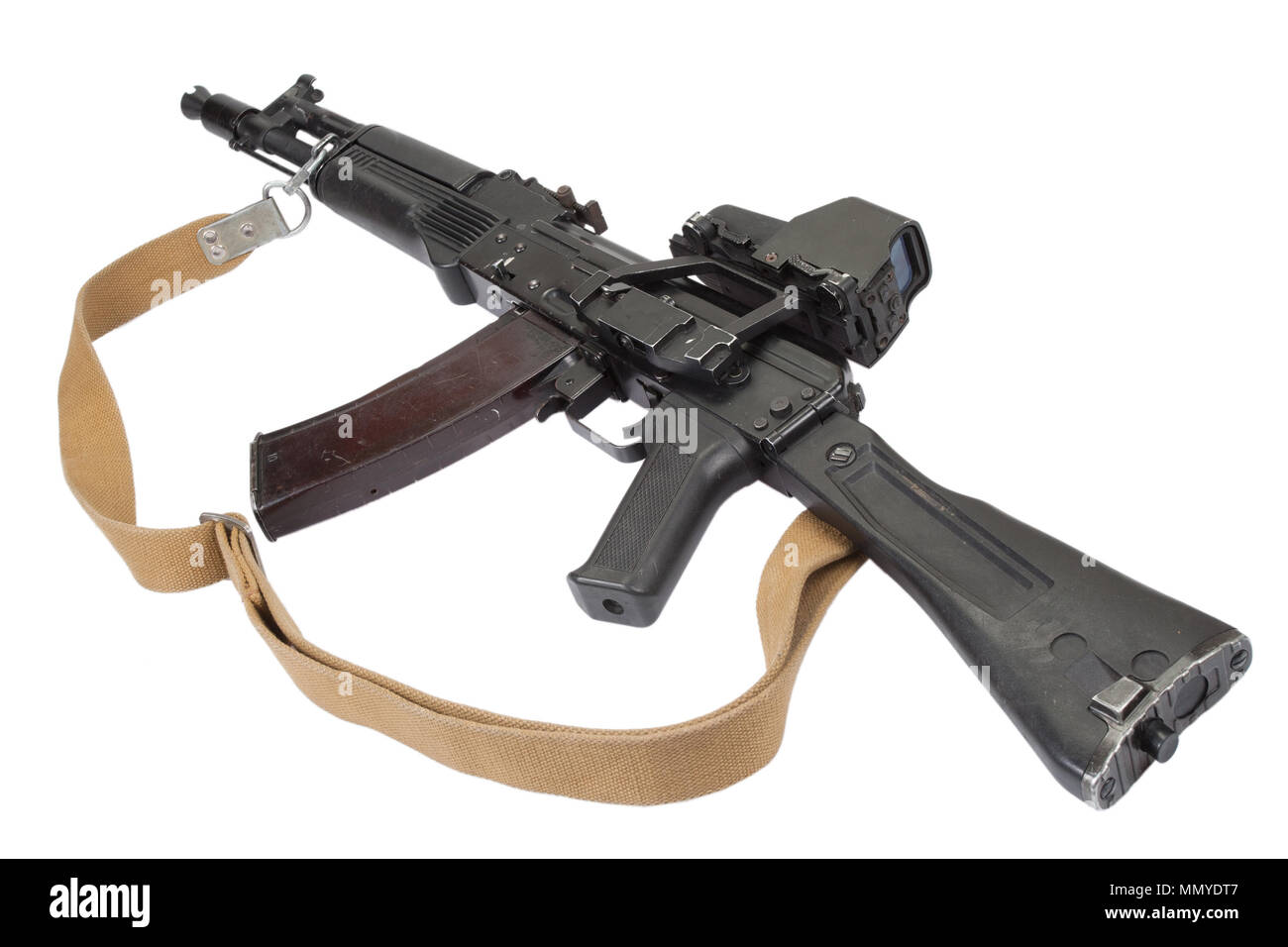 modern kalashnikov assault rifle on white Stock Photo - Alamy