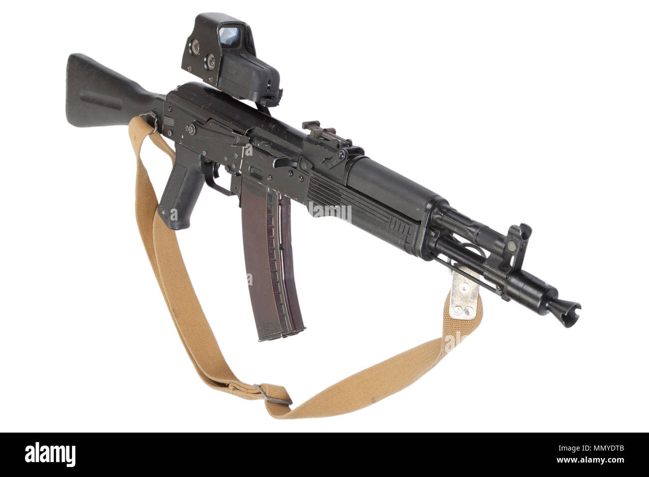 modern kalashnikov assault rifle on white Stock Photo - Alamy