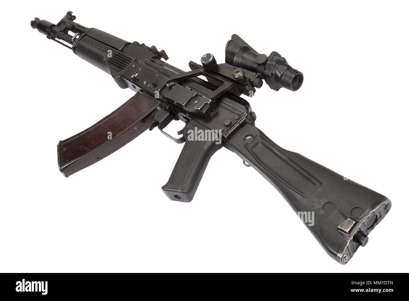 modern kalashnikov assault rifle on white Stock Photo - Alamy