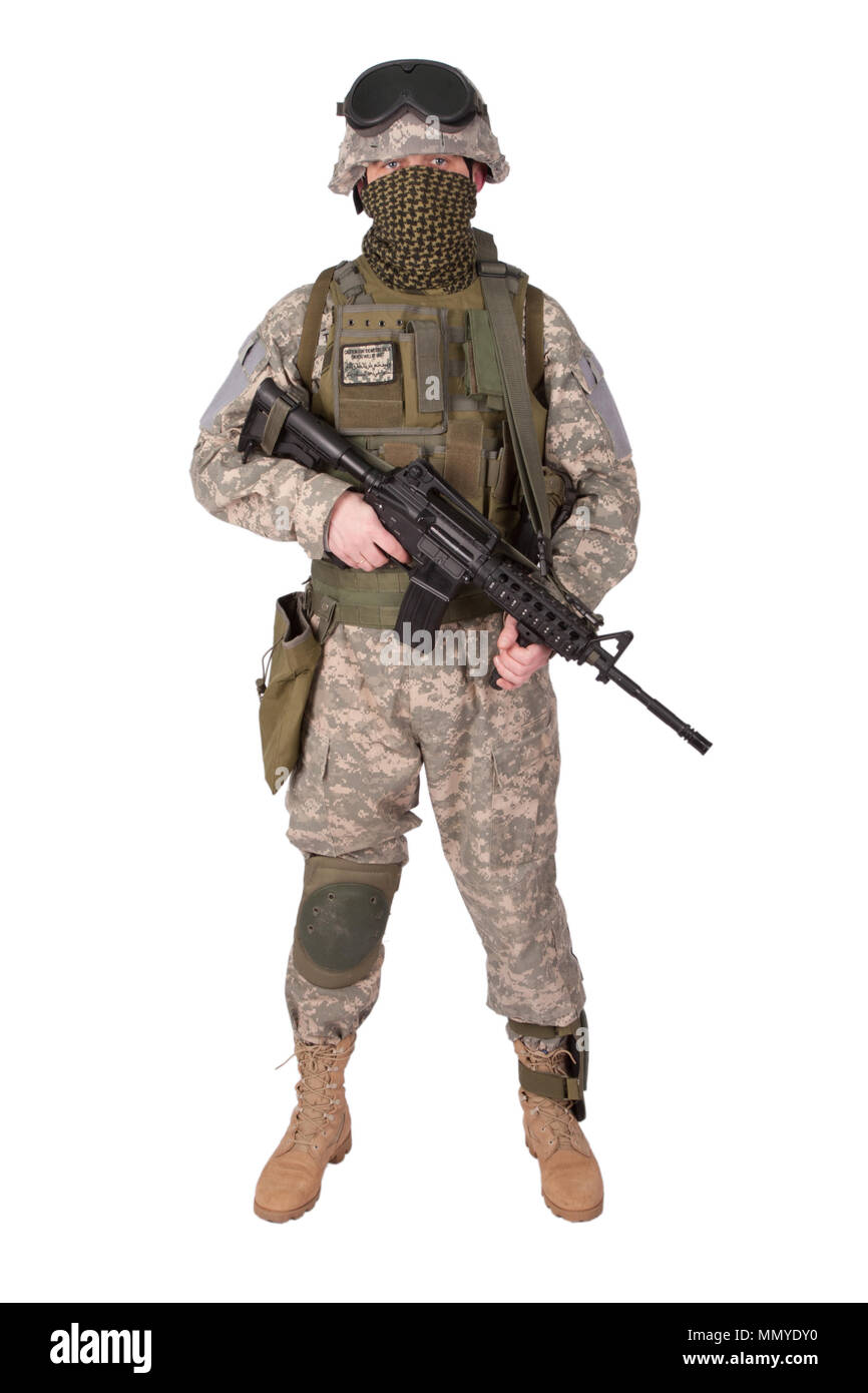 U.S. Army Infantryman on white background Stock Photo - Alamy