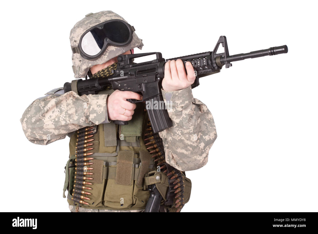 U.S. Army Infantryman on white background Stock Photo - Alamy