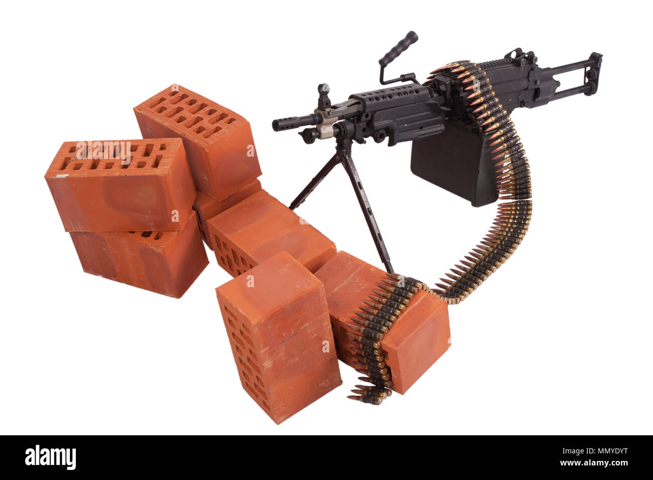 modern machine gun on position Stock Photo - Alamy