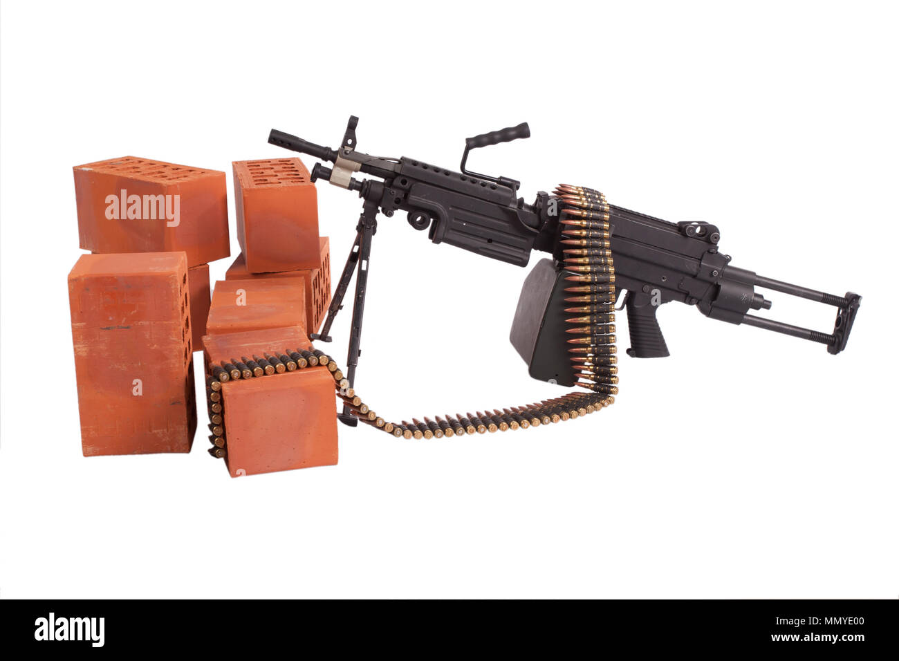 modern machine gun on position Stock Photo - Alamy